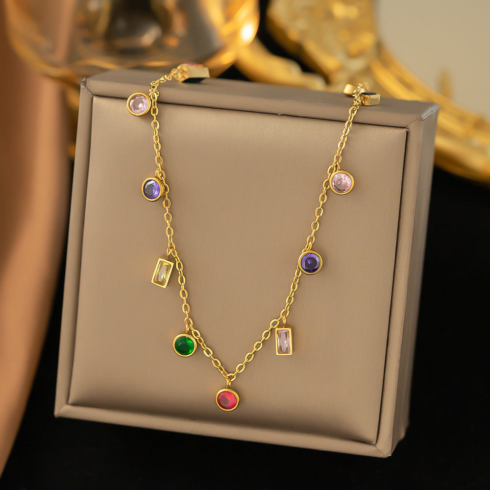 Just Lil Things Artifical Multi-stoned Charms Necklace