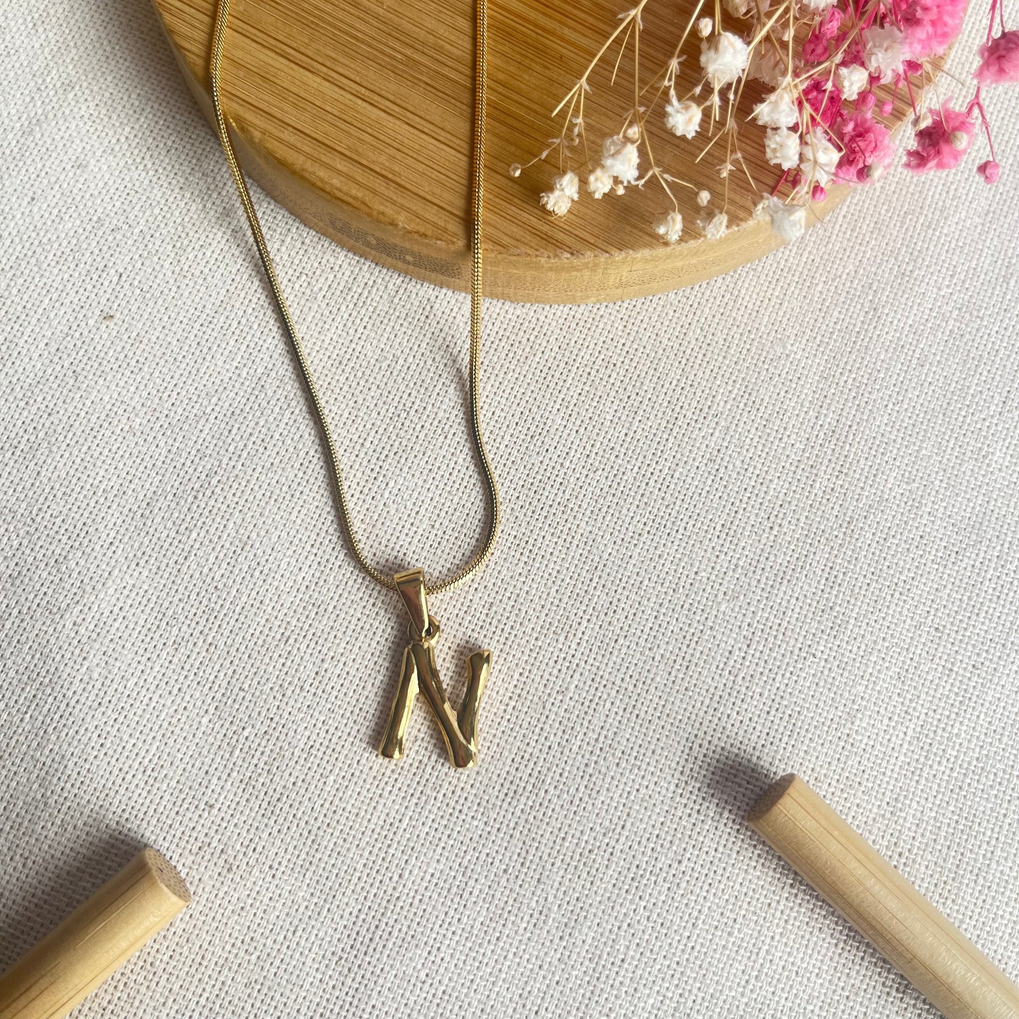 Just lil things Alphabet Artificial Gold necklace – justlilthings